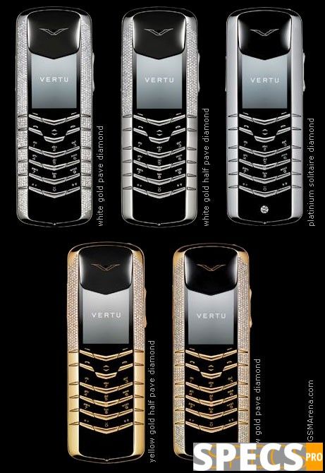 Vertu Diamond specs and prices. Diamond comparison with rivals.
